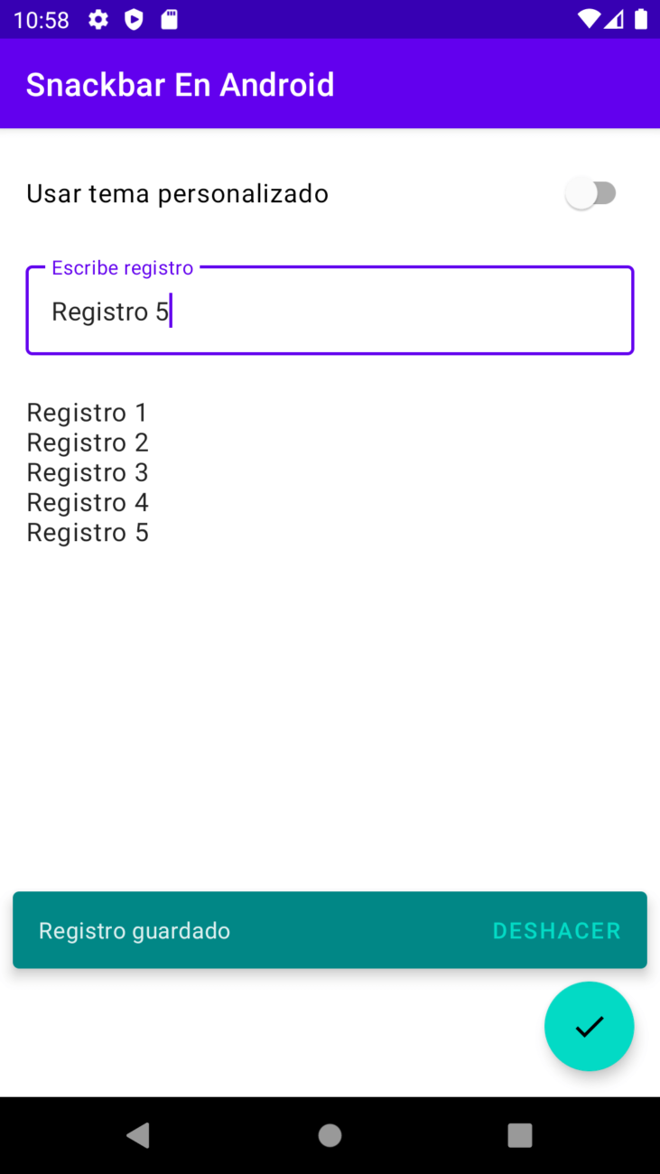 Snackbar En Android Develou
